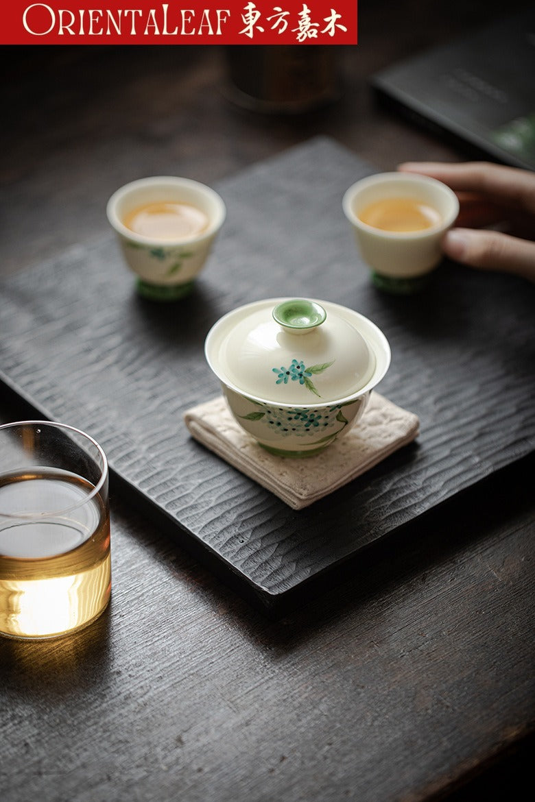 Hydrangeas Theme Gongfu Tea Gaiwan Set – Orientaleaf