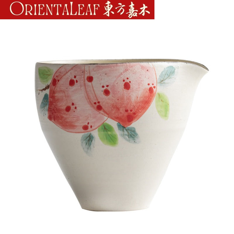 Pottery Fairness Cup with Overglaze Peach Design – Orientaleaf