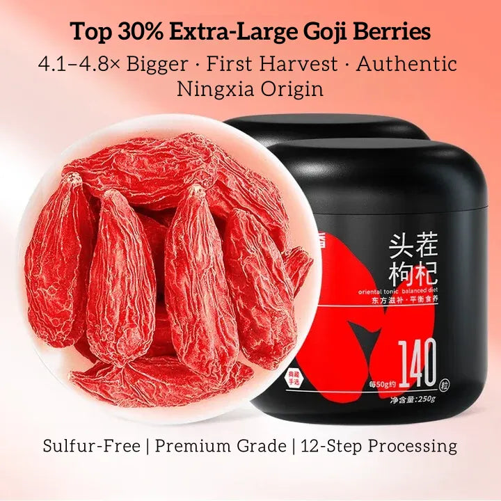 Premium Ningxia Goji Berries – First Harvest, Extra-Large, Sulfur-Free ...